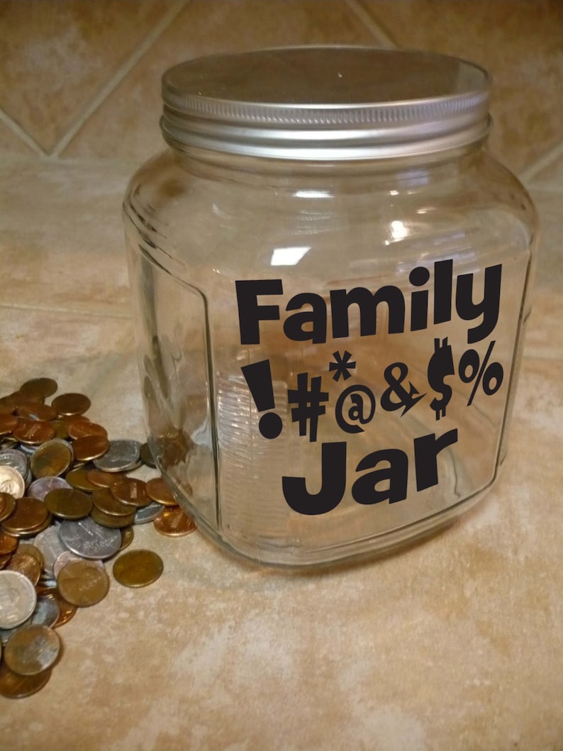 Mommy Daddy Family SWEAR JAR Vinyl Sticker Decal 5h X | Etsy