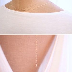 Minimal - Backdrop Necklace, Simple Back Necklace, Dainty Bridal ...