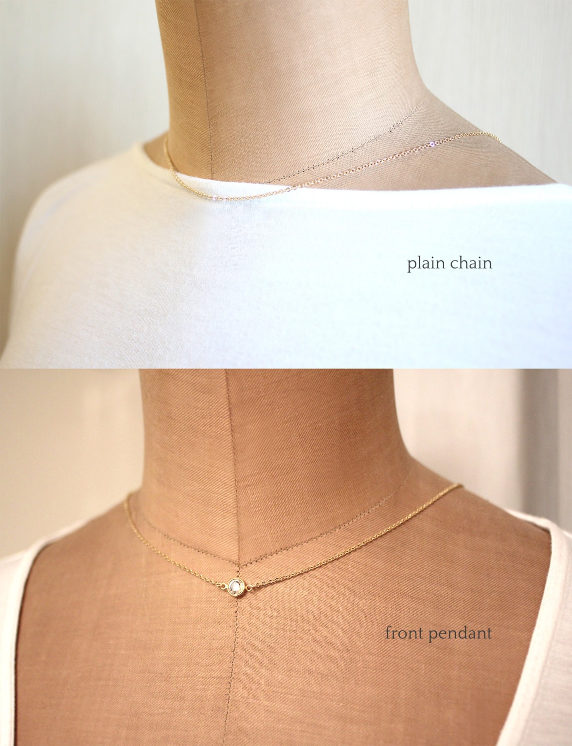 Dia Back Necklace Backdrop Necklace Back Chain Shoulder | Etsy Canada