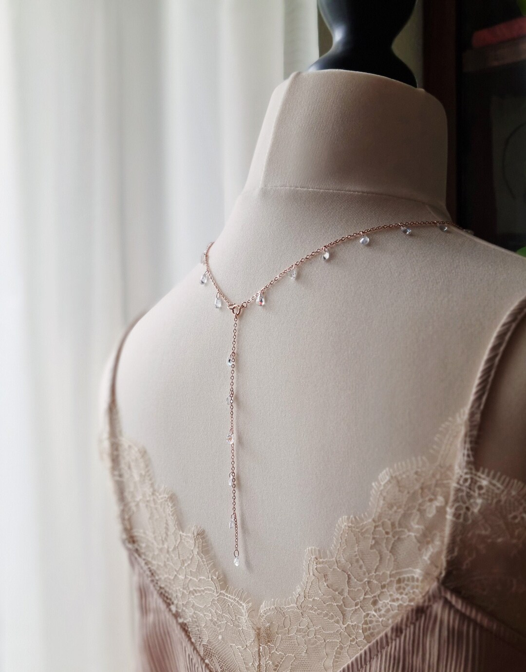 Olivia - Back Necklace, Backdrop Necklace, Rose Gold Back Necklace ...