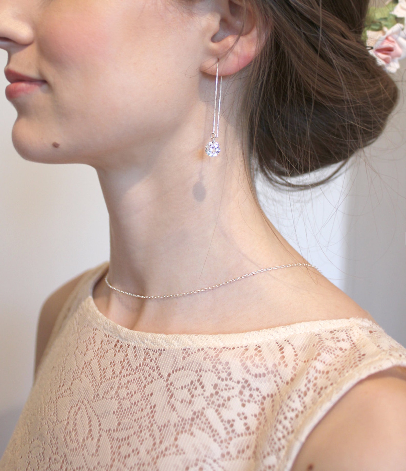 Light Back Chain Backdrop Necklace Bridal Jewelry Set - Etsy