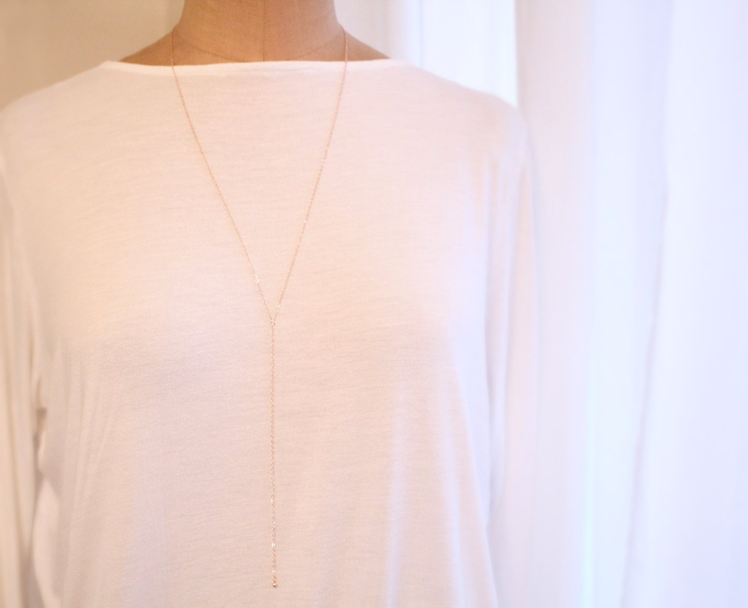 Minimal Backdrop Necklace Simple Back Necklace Dainty - Etsy