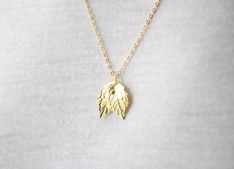 Leaf Back Drop Necklace Everyday Jewelry Minimal Leaf | Etsy