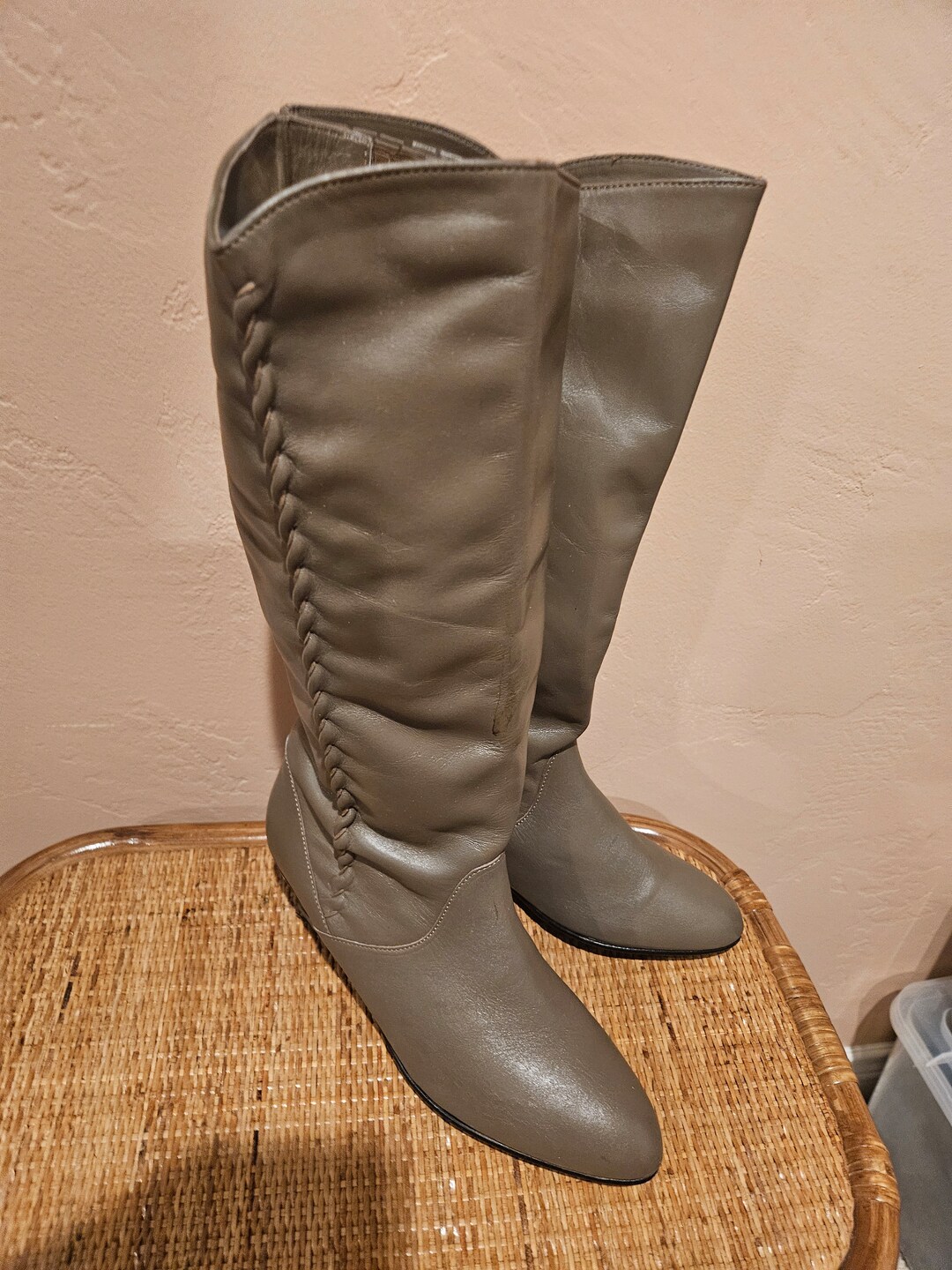 Vintage 1980s High Leather "revelations" Boots - Low Heel - Etsy