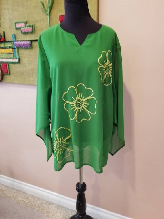 vintage 1970s bright green - Gem