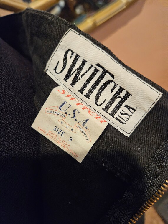 1980s Rad Black Denim Skirt by Switch - Gem