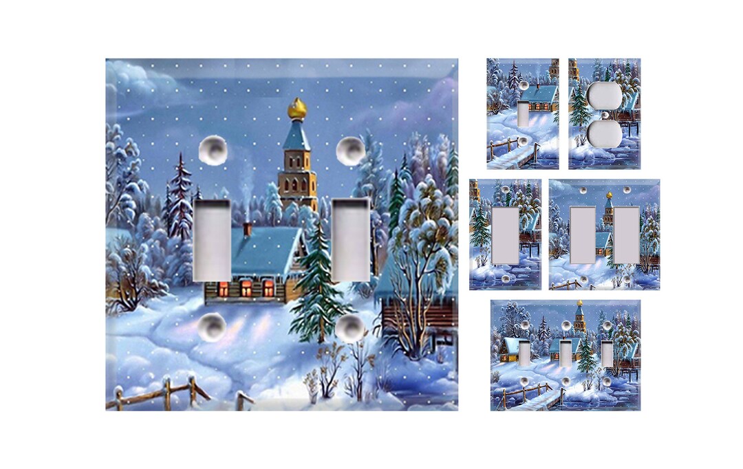 Christmas Village Themed Light Switch Cover, Outlet Cover - You Choose ...
