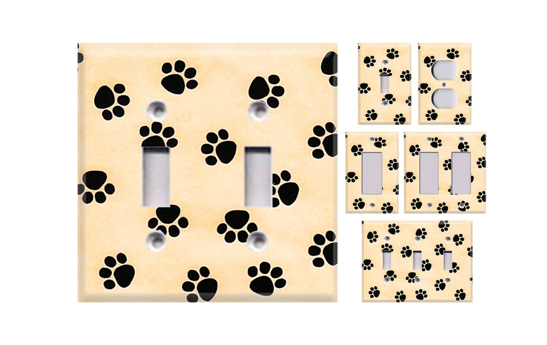 Doggy Paw Prints Themed Light Switch Cover, Outlet Cover - You Choose ...