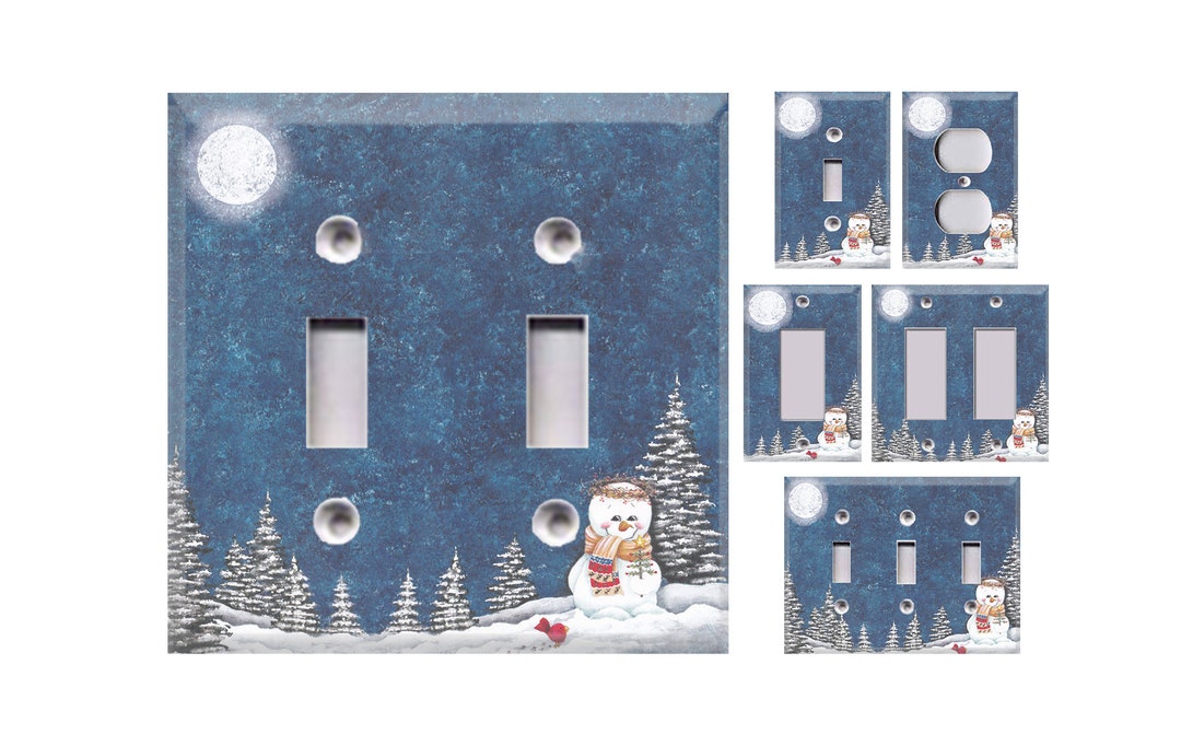 Christmas - Winter Night Themed Light Switch Cover, Outlet Cover - You ...