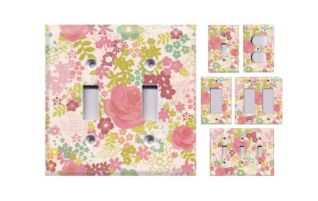 Lightbright Design - Flowers Themed Light Switch Cover, Outlet Cover ...
