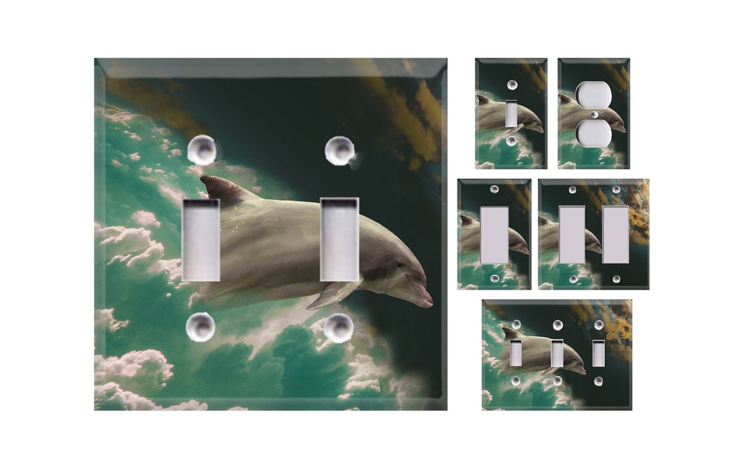 Dolphin Art Themed Light Switch Cover, Outlet Cover - You Choose Style ...