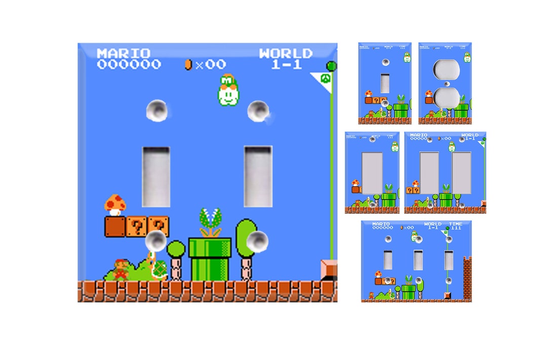 Classic Super Mario Bros. Themed Light Switch Cover, Outlet Cover - You ...
