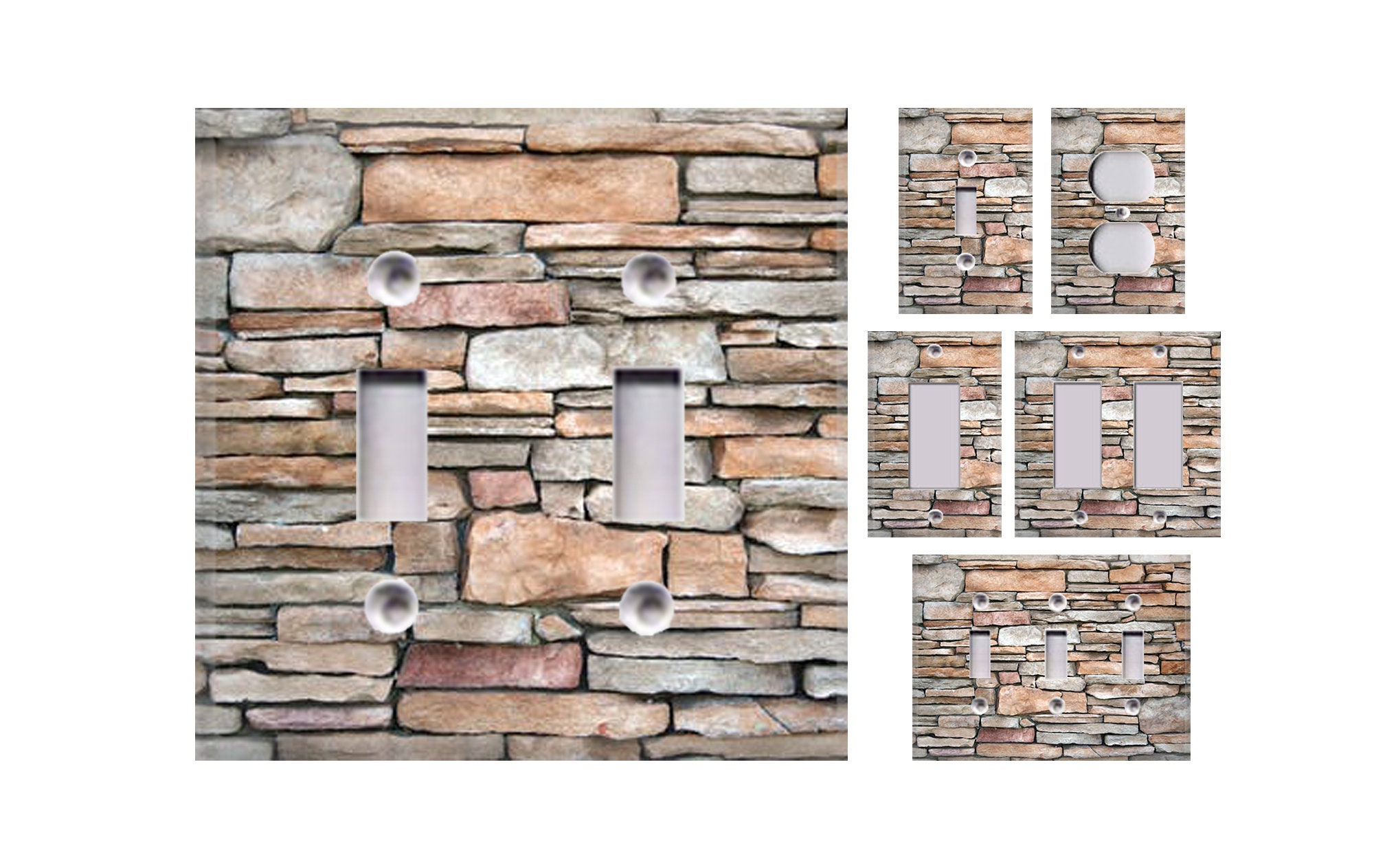 Stone Wall Themed Light Switch Cover, Outlet Cover - (NOT ACTUAL STONE ...