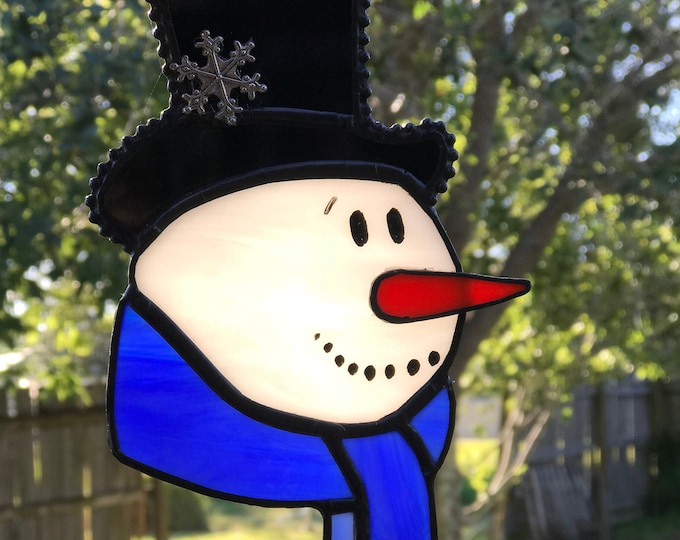 Stained Glass Snowman - Etsy