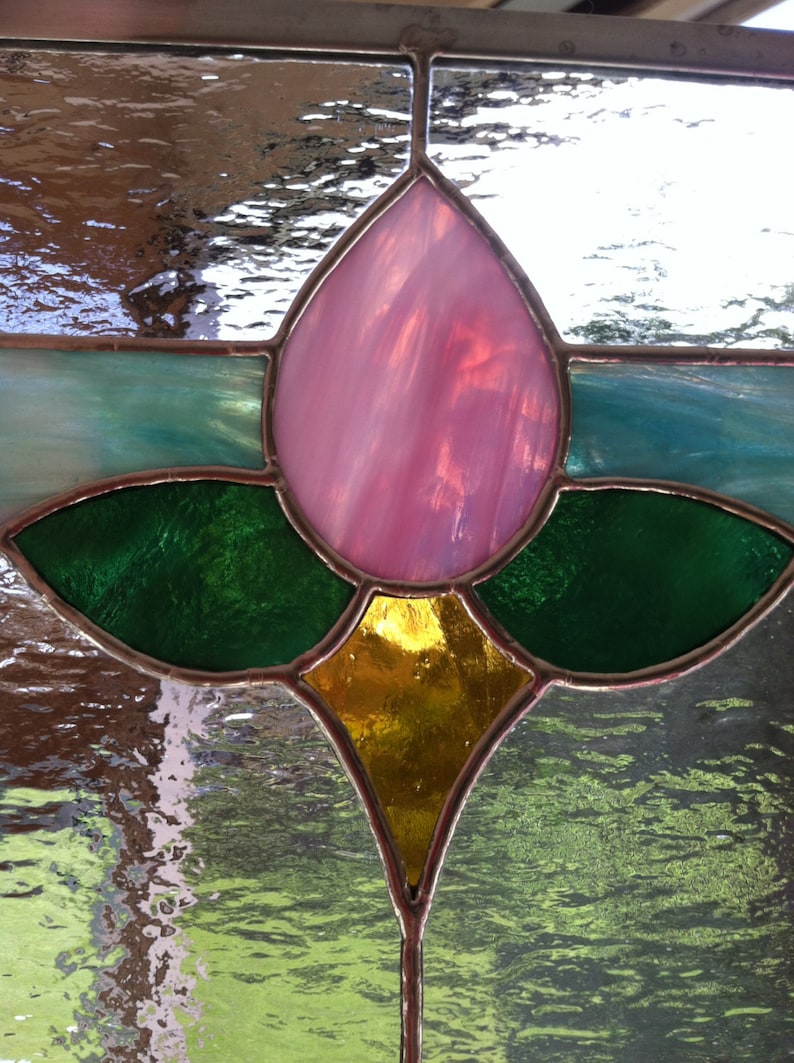 Simple Flower Stained Glass Panel - Etsy