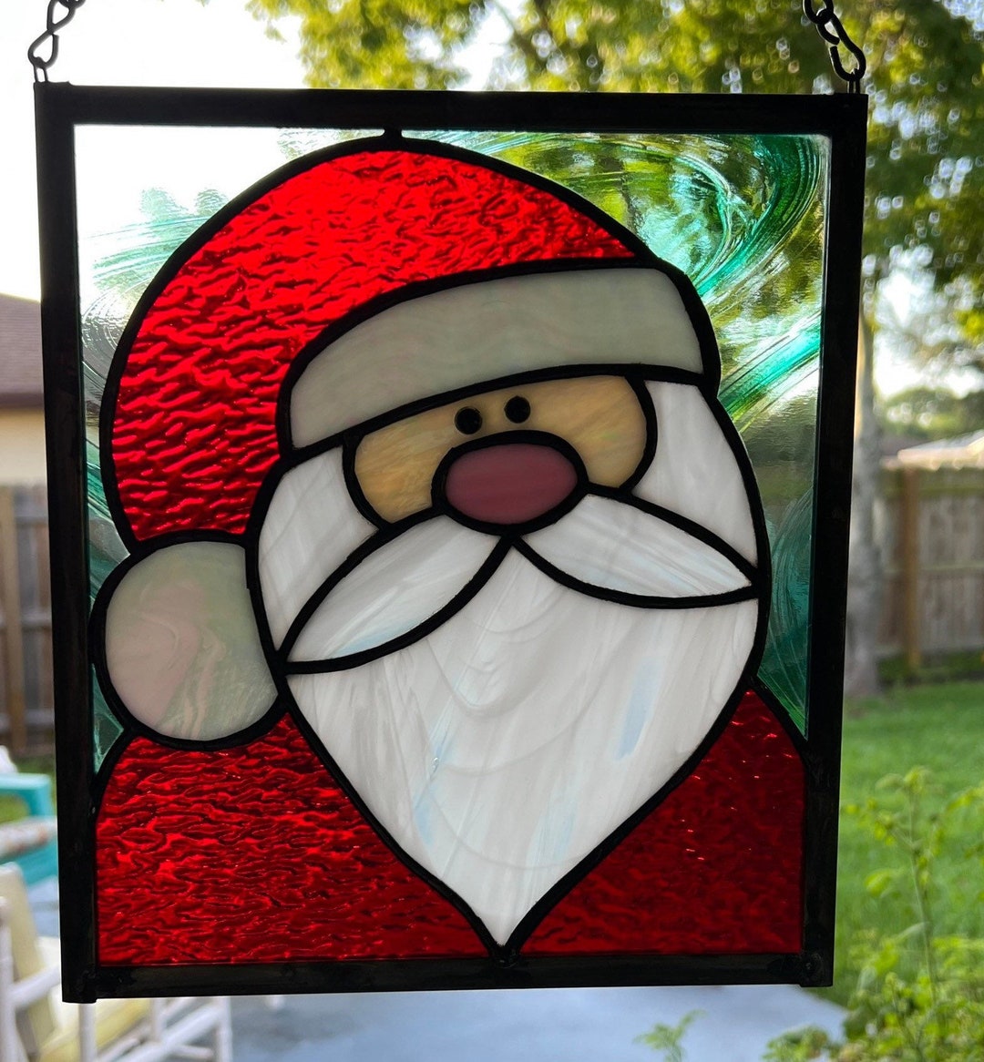 Stained Glass Santa - Etsy