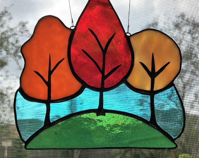 Autumn Trees Suncatcher - Etsy