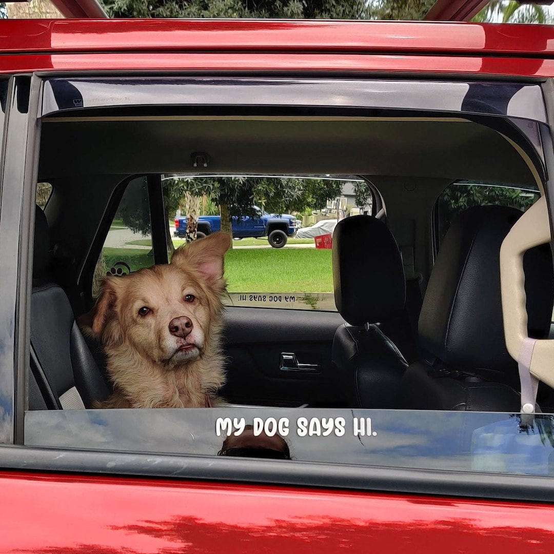 My Dog Says Hi Vinyl Decals for Car Window (TWO PACK), Vinyl Sticker ...