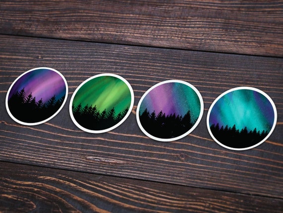 Northern Lights Die-cut Waterproof Vinyl Sticker Laptop - Etsy
