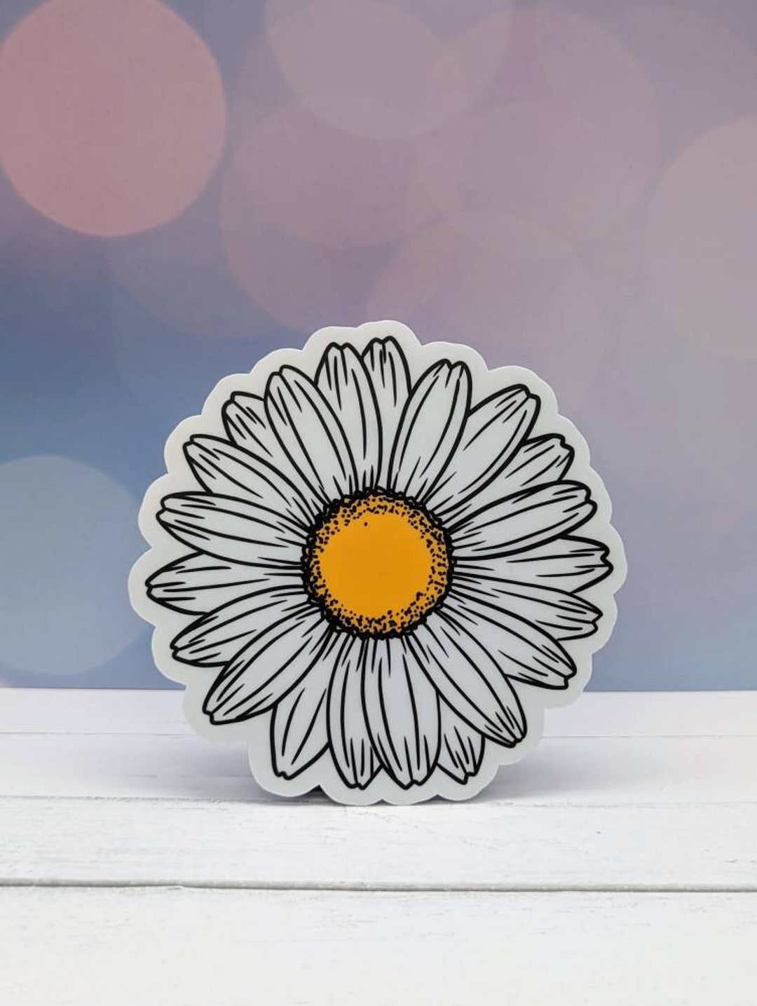 Daisy Vinyl Sticker, Flower Sticker, Floral Sticker, Water Bottle ...