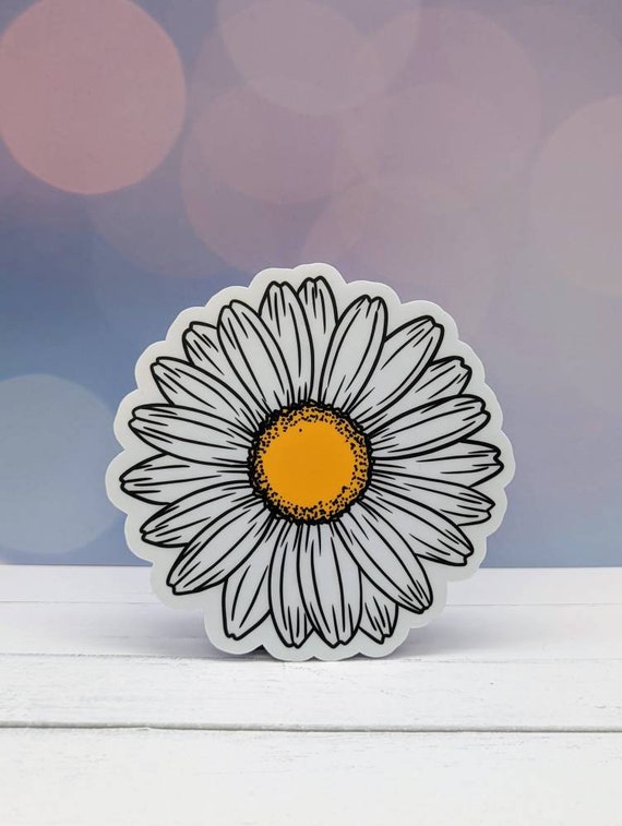 Daisy Vinyl Sticker Flower Sticker Floral Sticker Water | Etsy