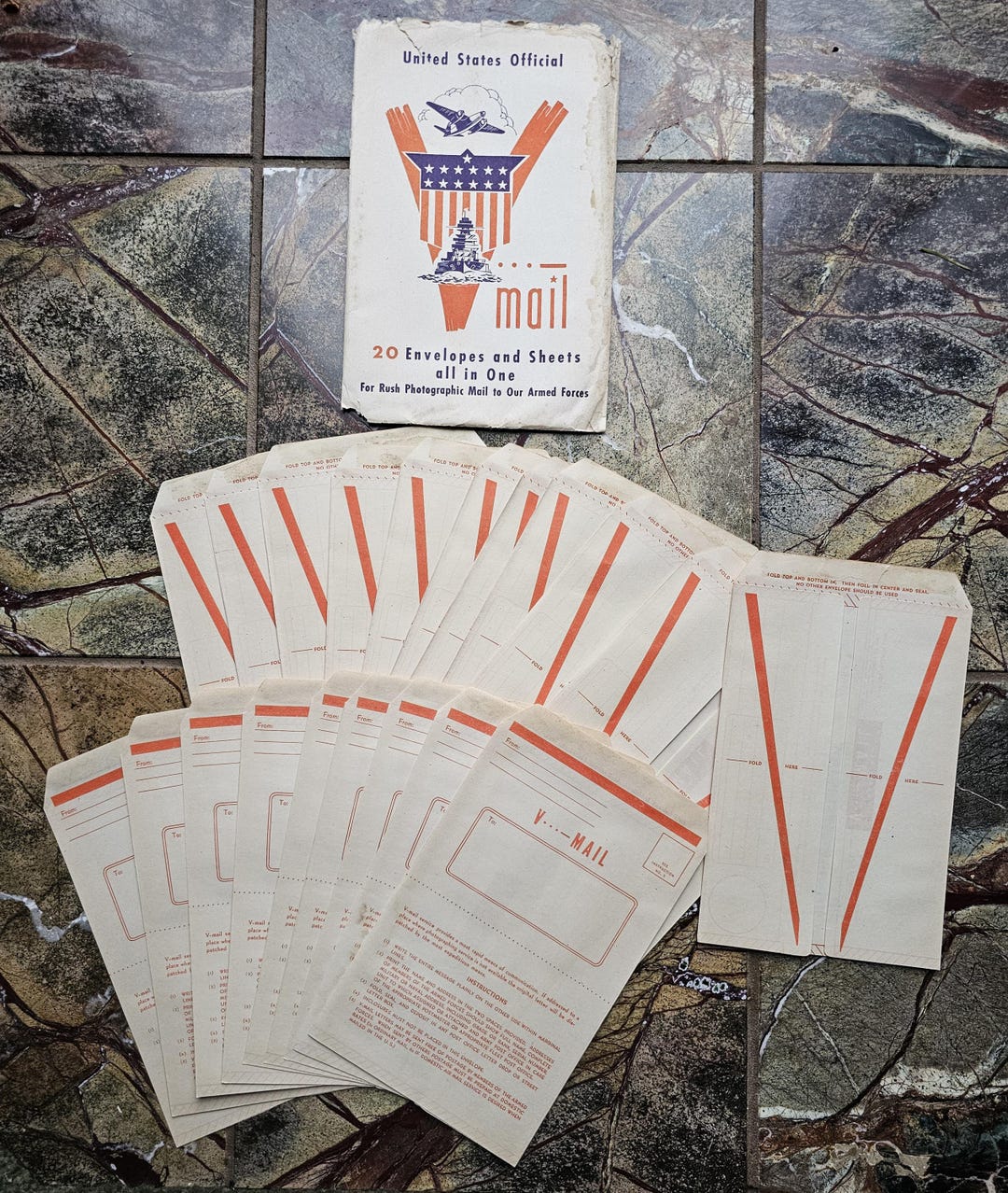 WW2 Vmail Complete Package Military Militaria Army Navy Air Force ...