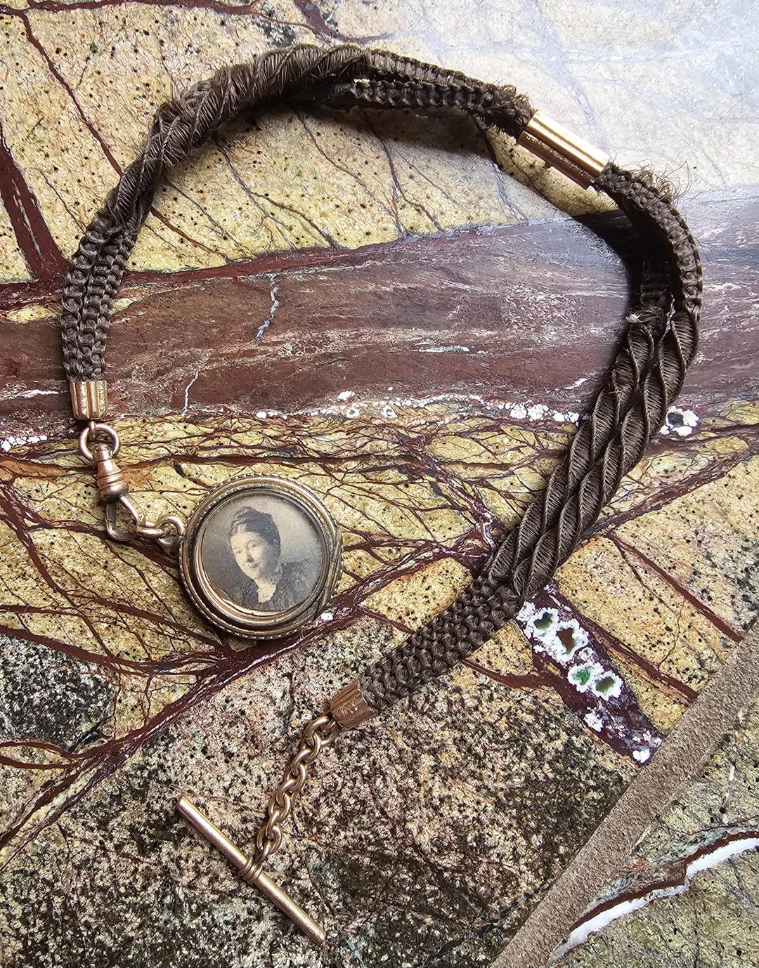 Beautiful Uncommon Victorian Brown Human Hair Pocket Watch Fob With ...