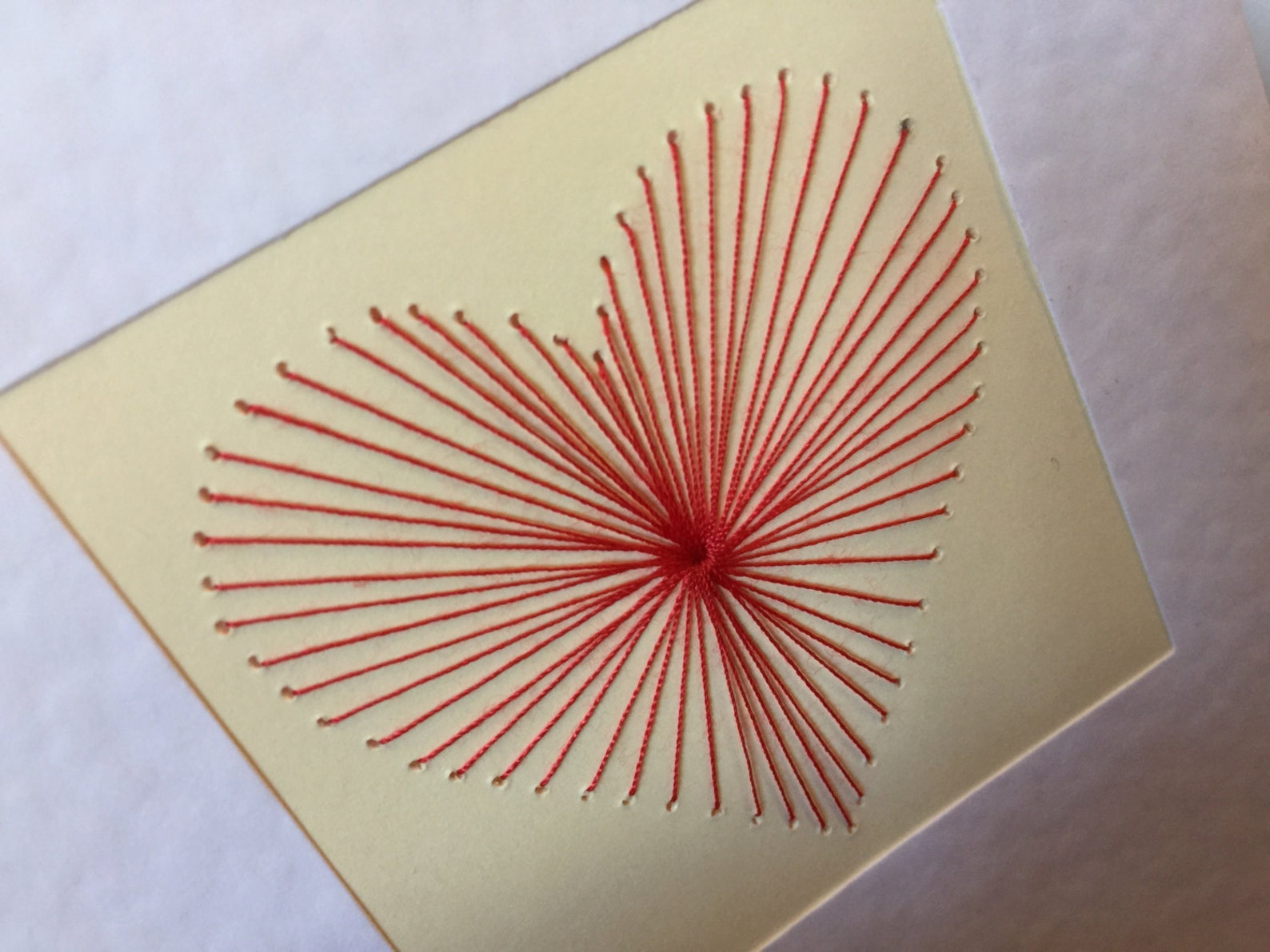 Handmade Sewed Love Heart Card - Etsy