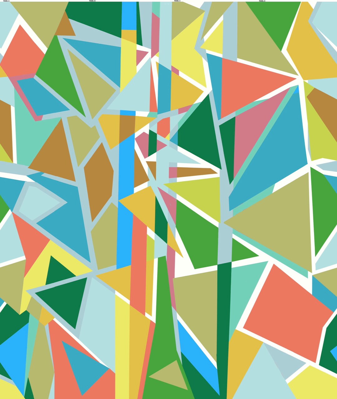 4 Panel Geometric Mural Wallpaper Multi White - Etsy