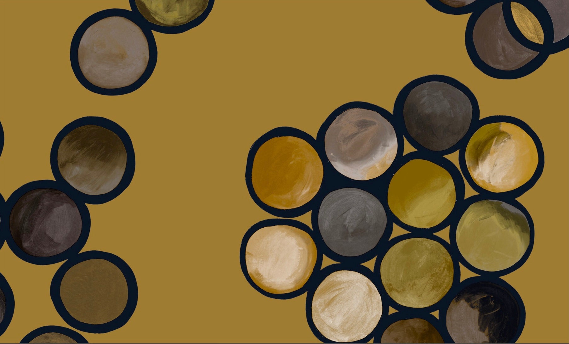 Ombré Circle Wallpaper - Mustard - Etsy