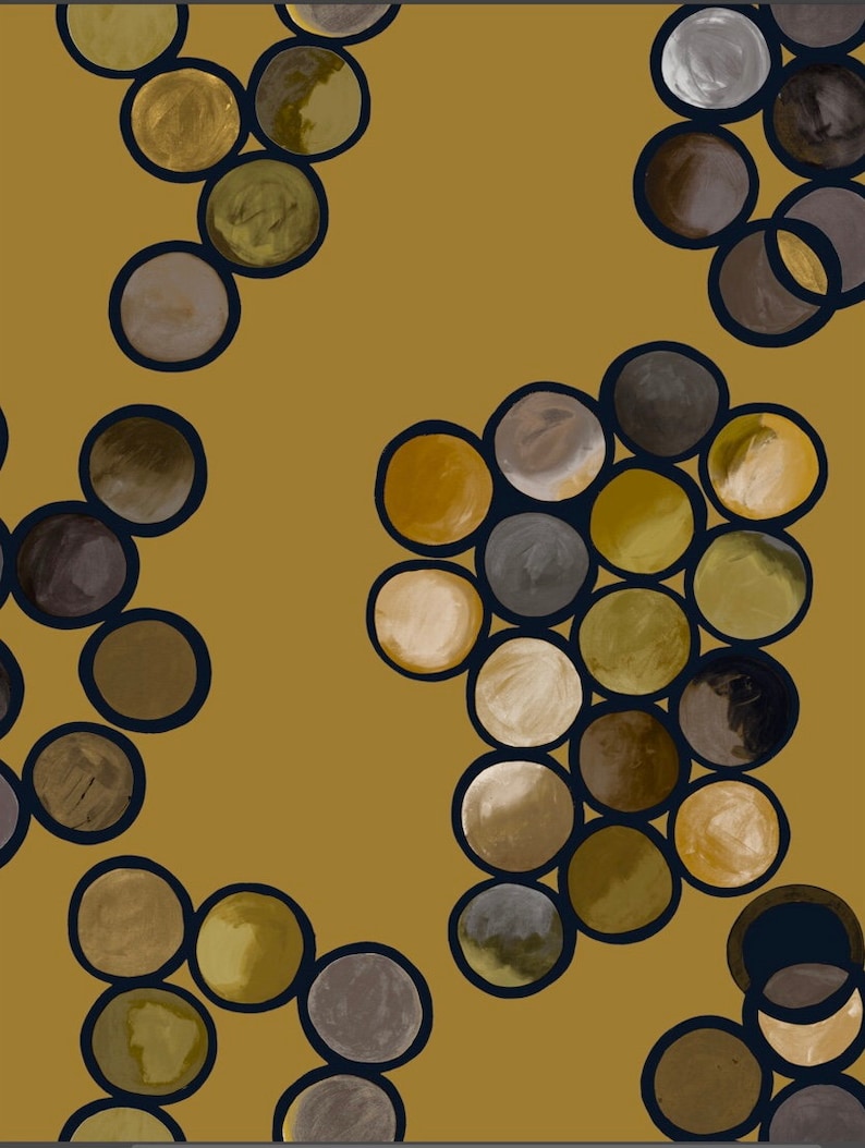 Ombré Circle Wallpaper - Mustard - Etsy