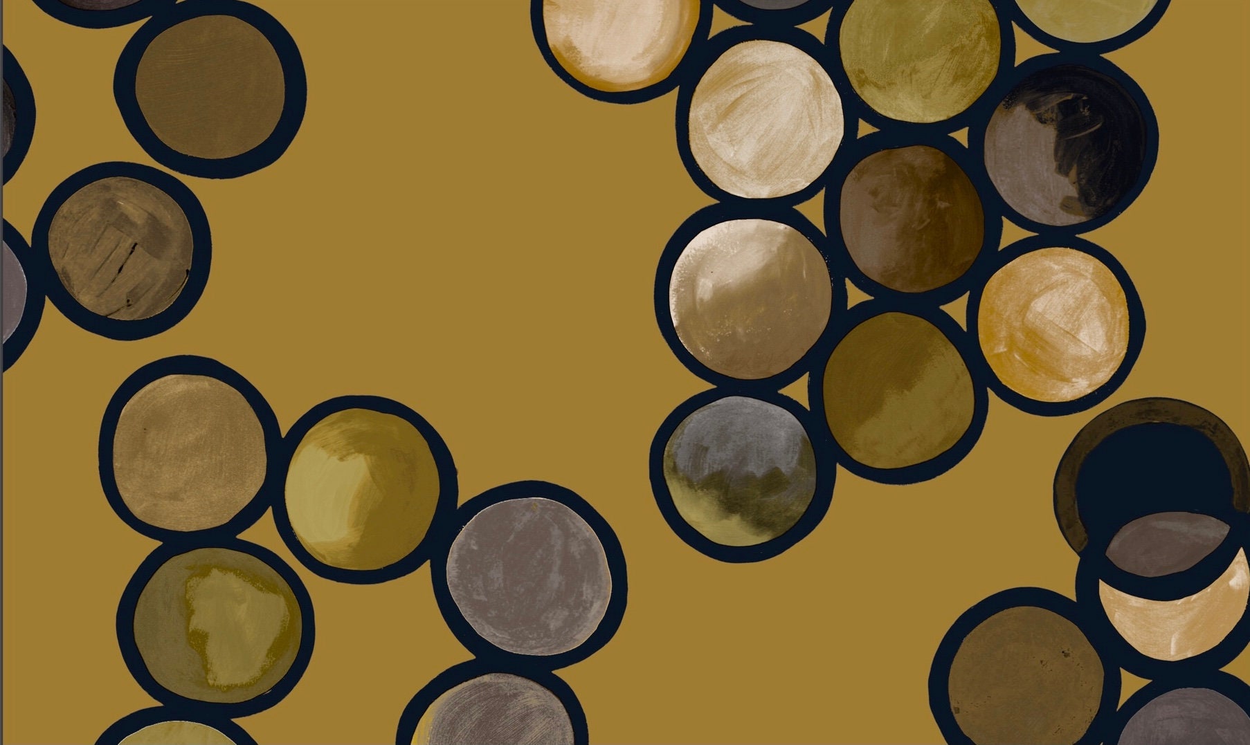 Ombré Circle Wallpaper - Mustard - Etsy