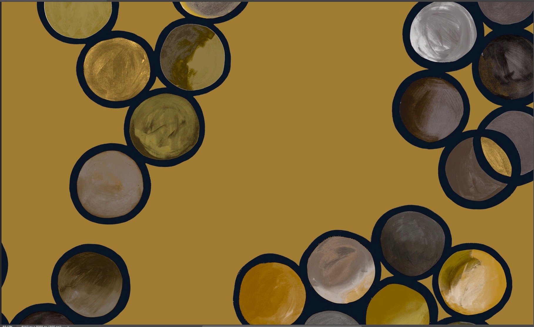Ombré Circle Wallpaper - Mustard - Etsy