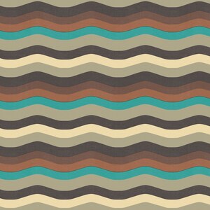 Wavy Stripe Wallpaper - Chocolate + Turquoise - Etsy