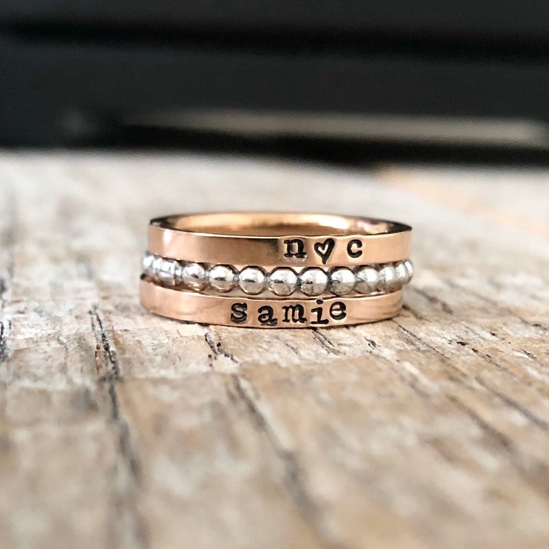 Stackable Name Rings - Etsy