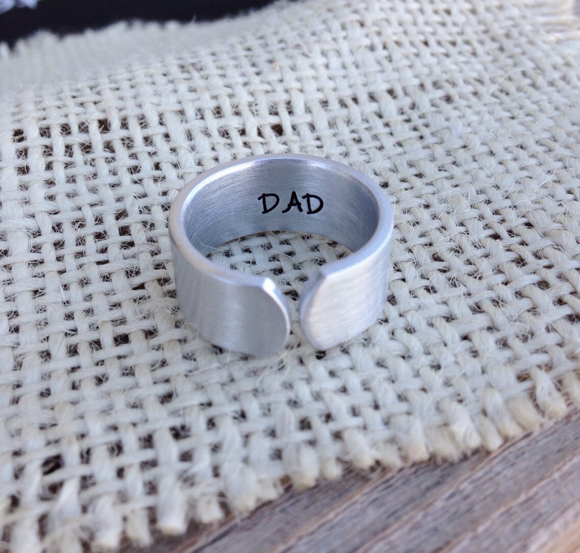 Metal Cuff Ring Hand Stamped Aluminum Hidden Message Ring Always in My ...