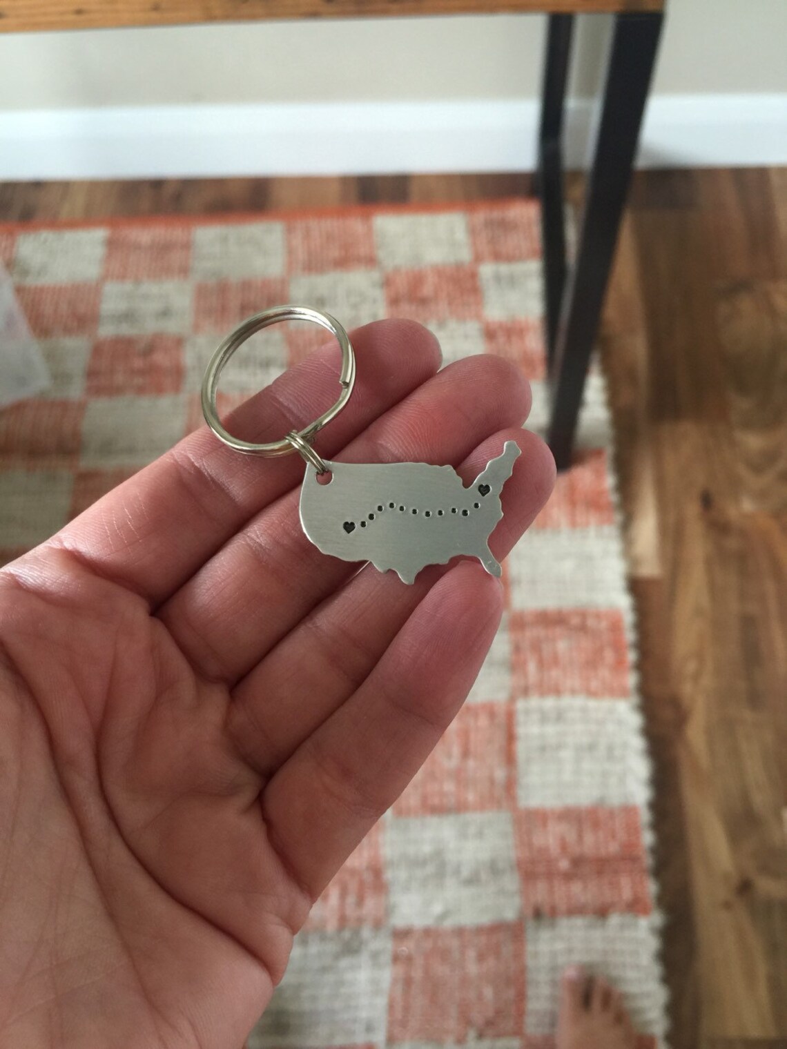 State Keychain Long Distance Relationship Keychain USA With - Etsy