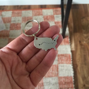 State Keychain Long Distance Relationship Keychain, USA With ...