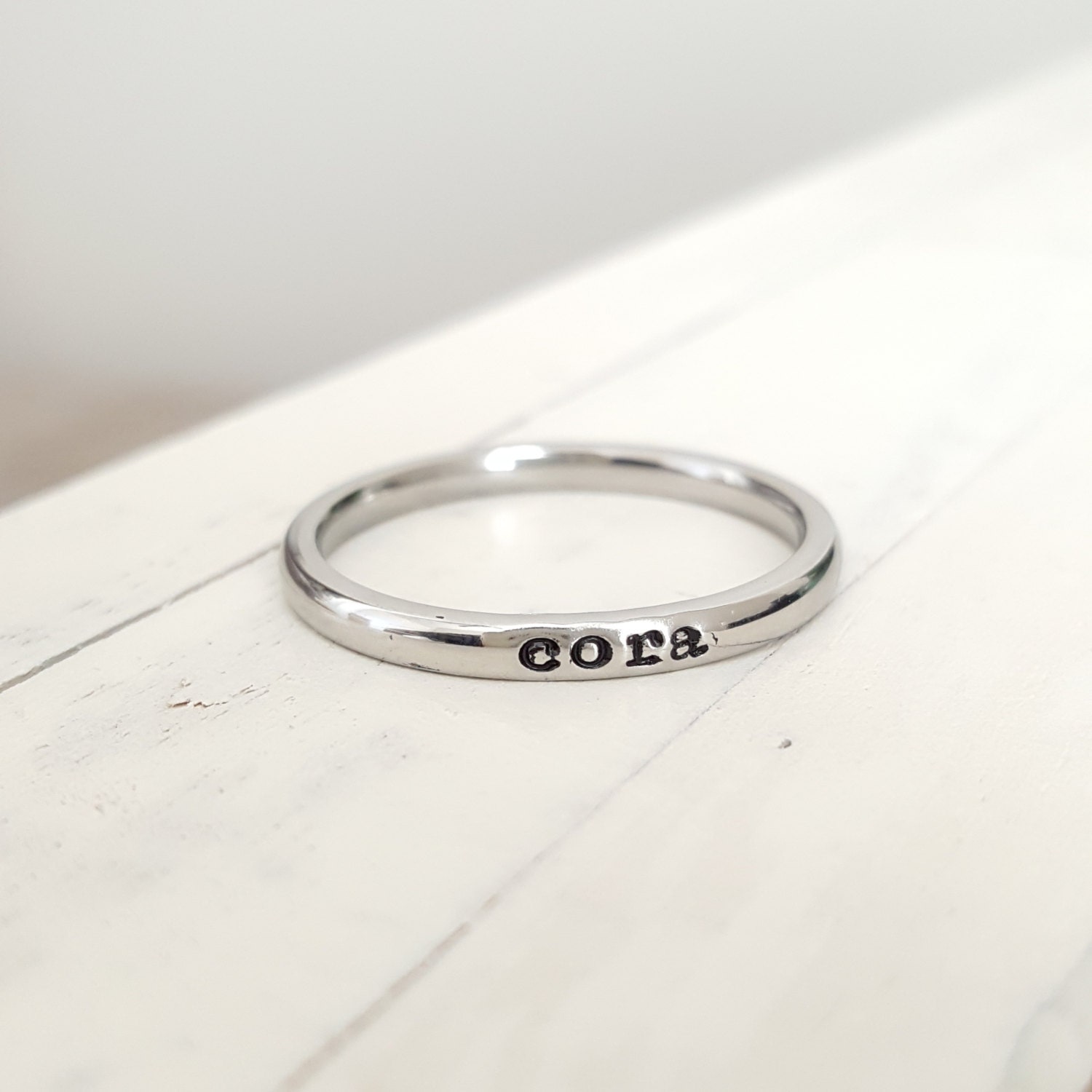 Name Ring Stackable Name Ring Personalized Custom Name Ring | Etsy