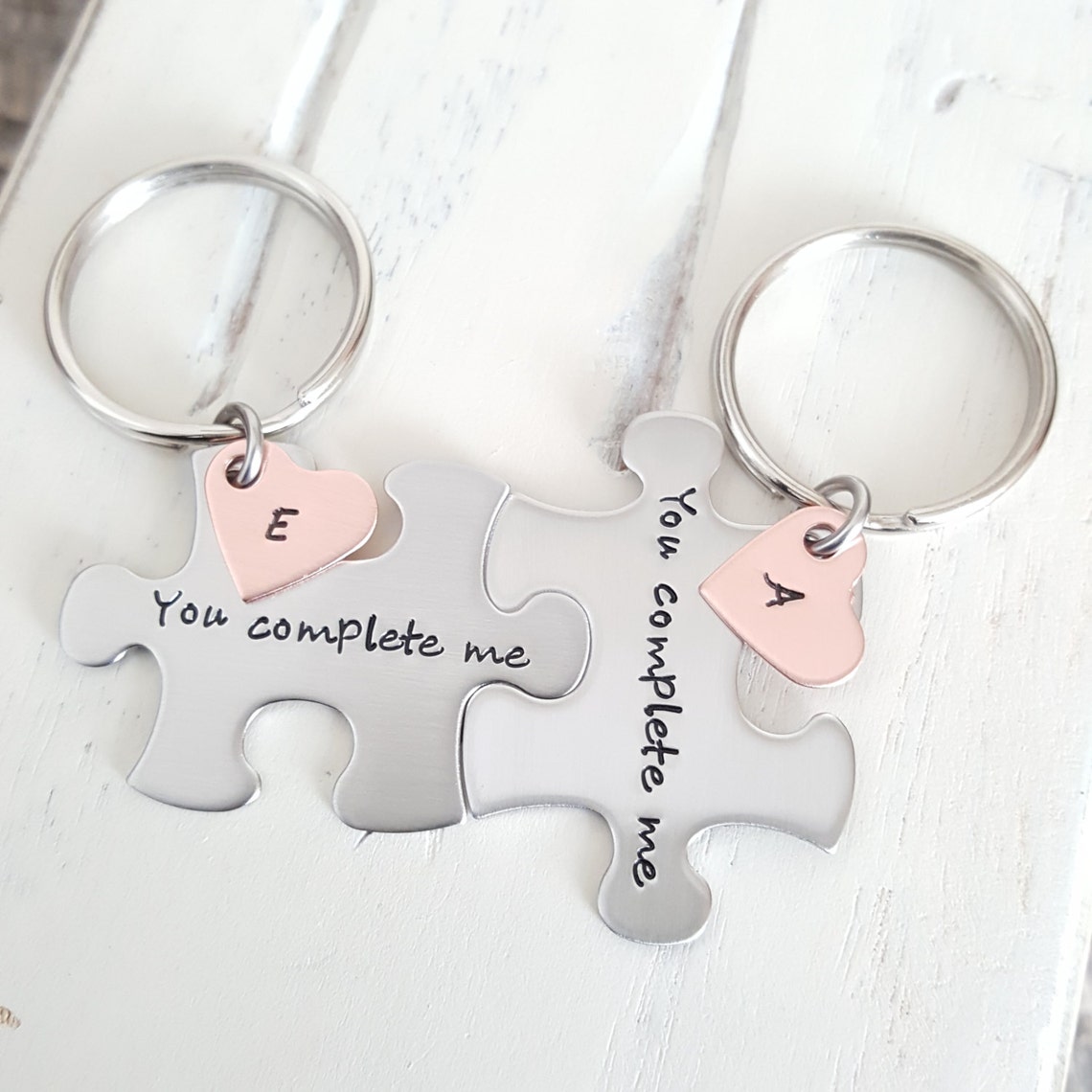 Puzzle Piece Key Chains His and Hers You Complete Me Gift for Him Gift ...