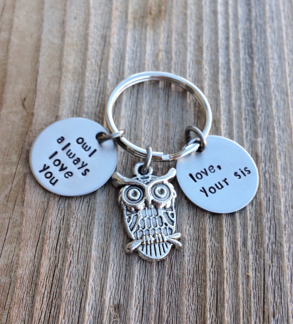 Owl Always Love You Personalized Keychain Handstamped 3/4 Inch | Etsy