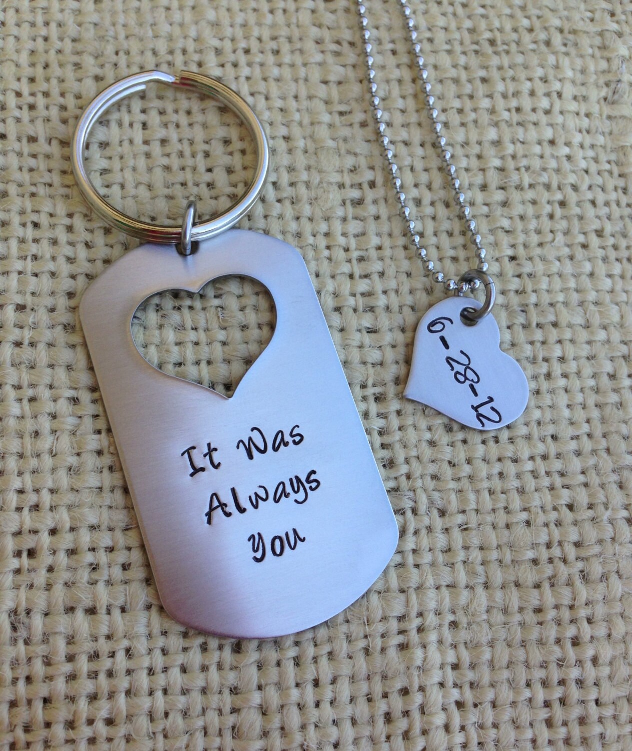 Personalized Dog Tag With Missing Heart Stainless Steel Hand | Etsy