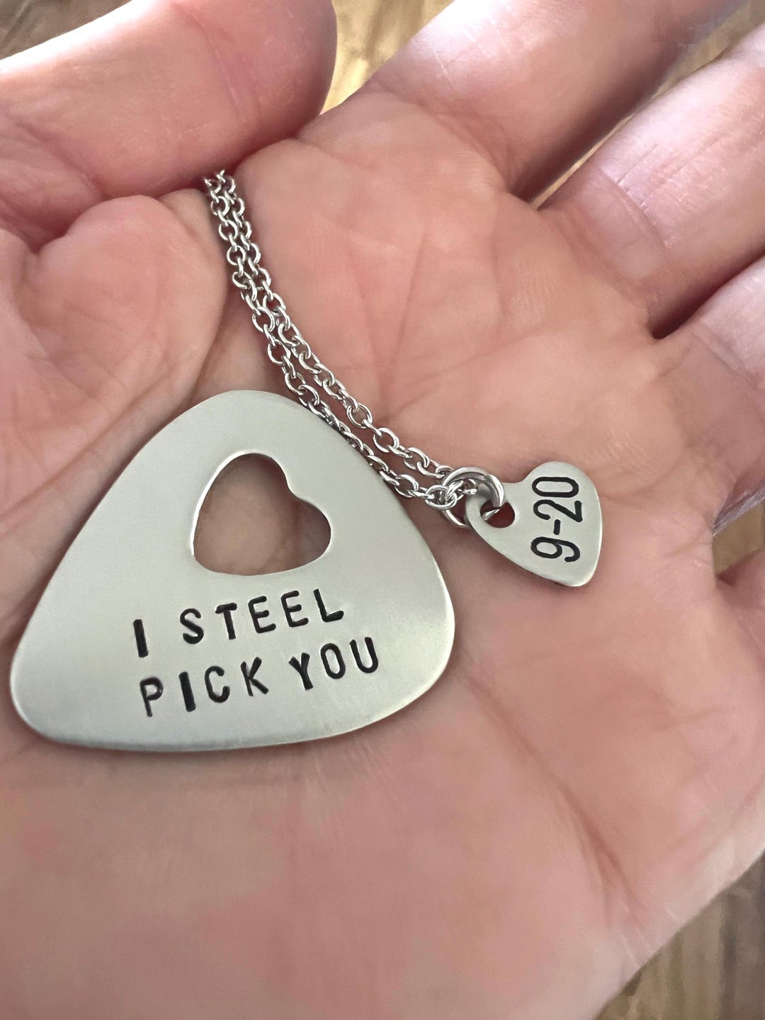 Guitar Pick/ His and Her Gift/ Couples Gift/ I Steel Pick You/ Steel ...