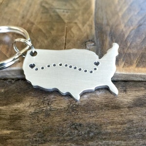 State Keychain Long Distance Relationship Keychain, USA With ...