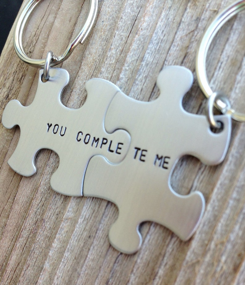 Puzzle Piece Key Chains His and Hers You Complete Me Gift for Him Gift ...