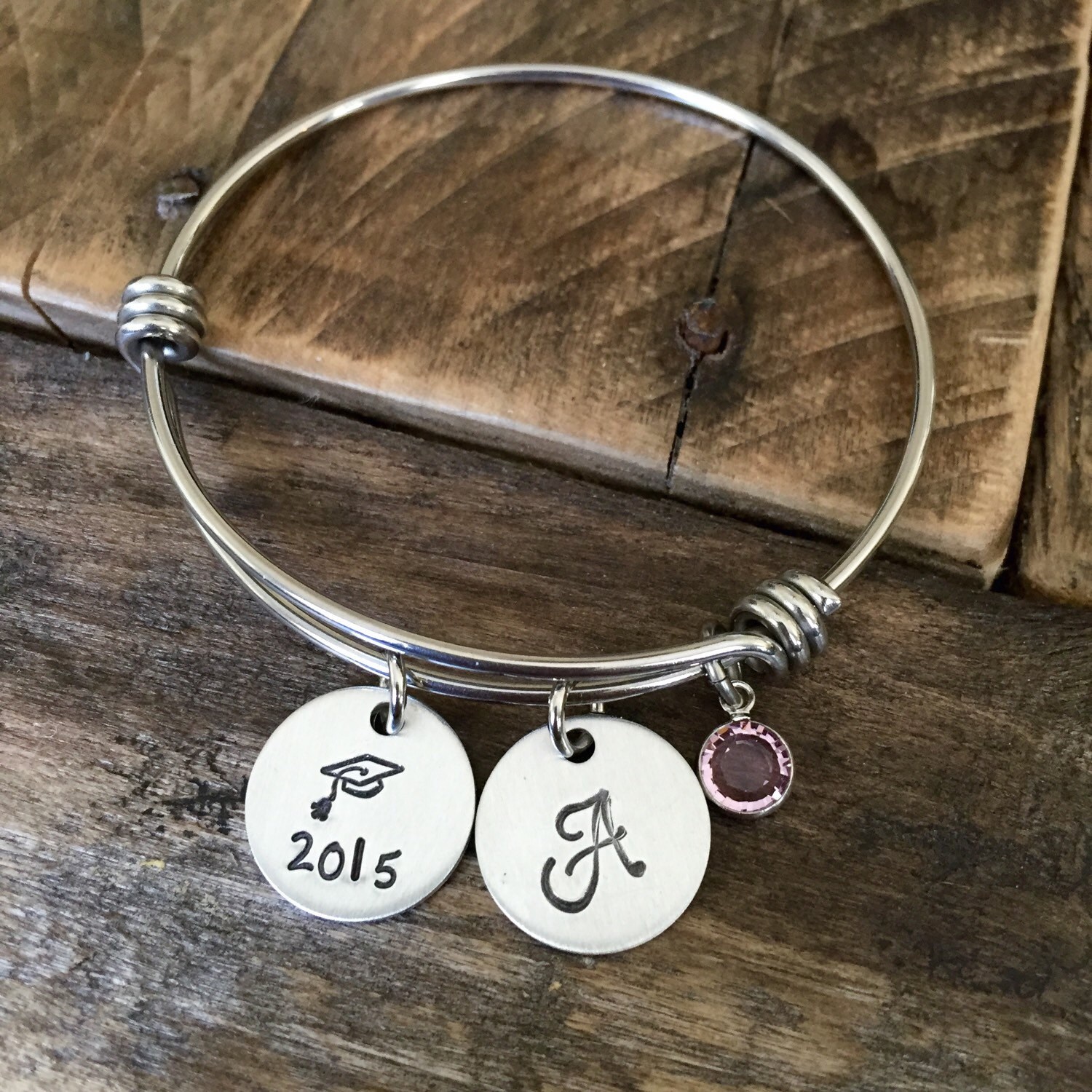 Graduation Bangle Bracelet 2016 Graduation Gift Personalized - Etsy
