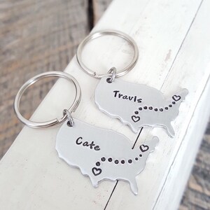 State Keychain USA Keychain Long Distance Relationship Set of TWO ...