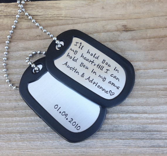 Hand Stamped Dog Tag Necklace Personalized Gift I'll Hold | Etsy