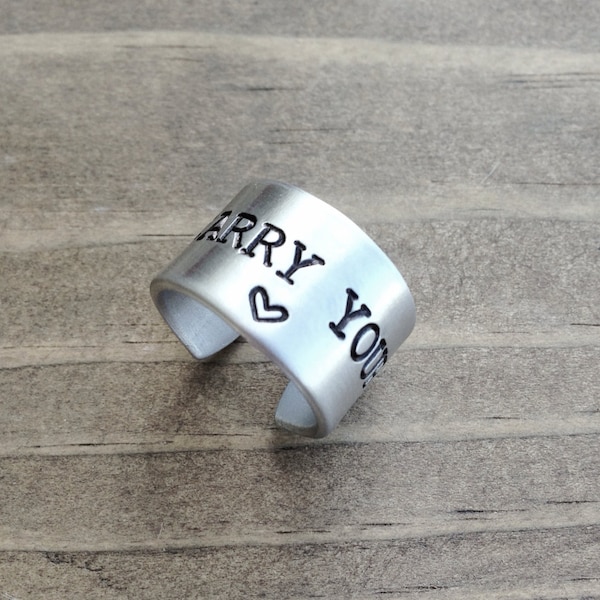 Handstamped Aluminum Ring - Etsy