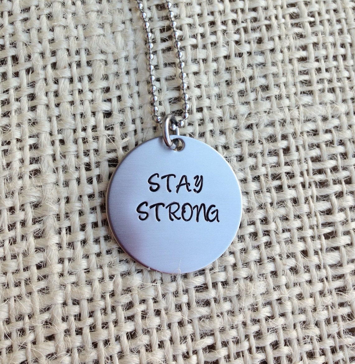 Inspirational Jewelry Stay Strong Hand Stamped Necklace - Etsy
